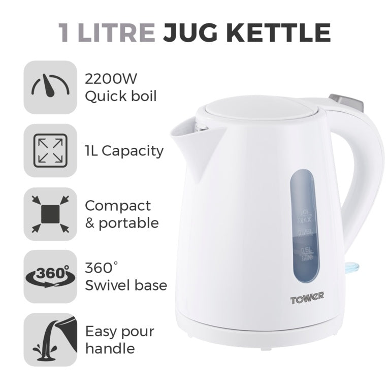 Pifco White Jug Kettle 1.7L - UK BUSINESS SUPPLIES – UK Business Supplies
