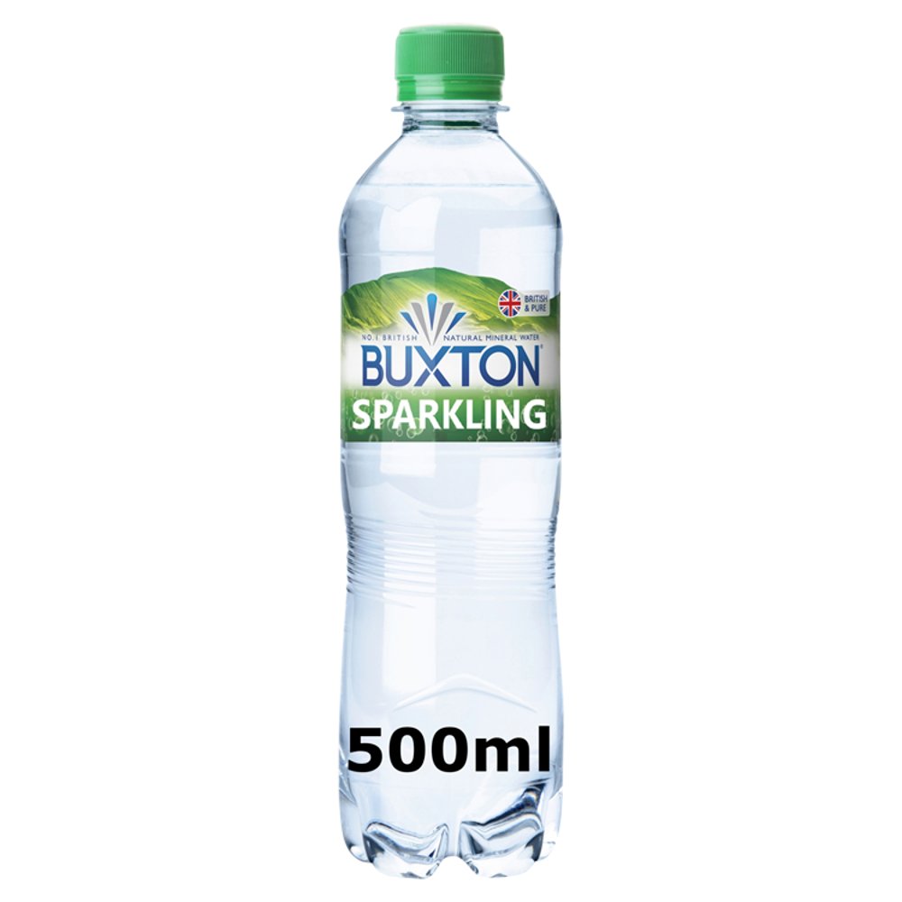 Buxton Sparkling Mineral Water 50cl Plastic Bottles (Pack of 8) - UK ...