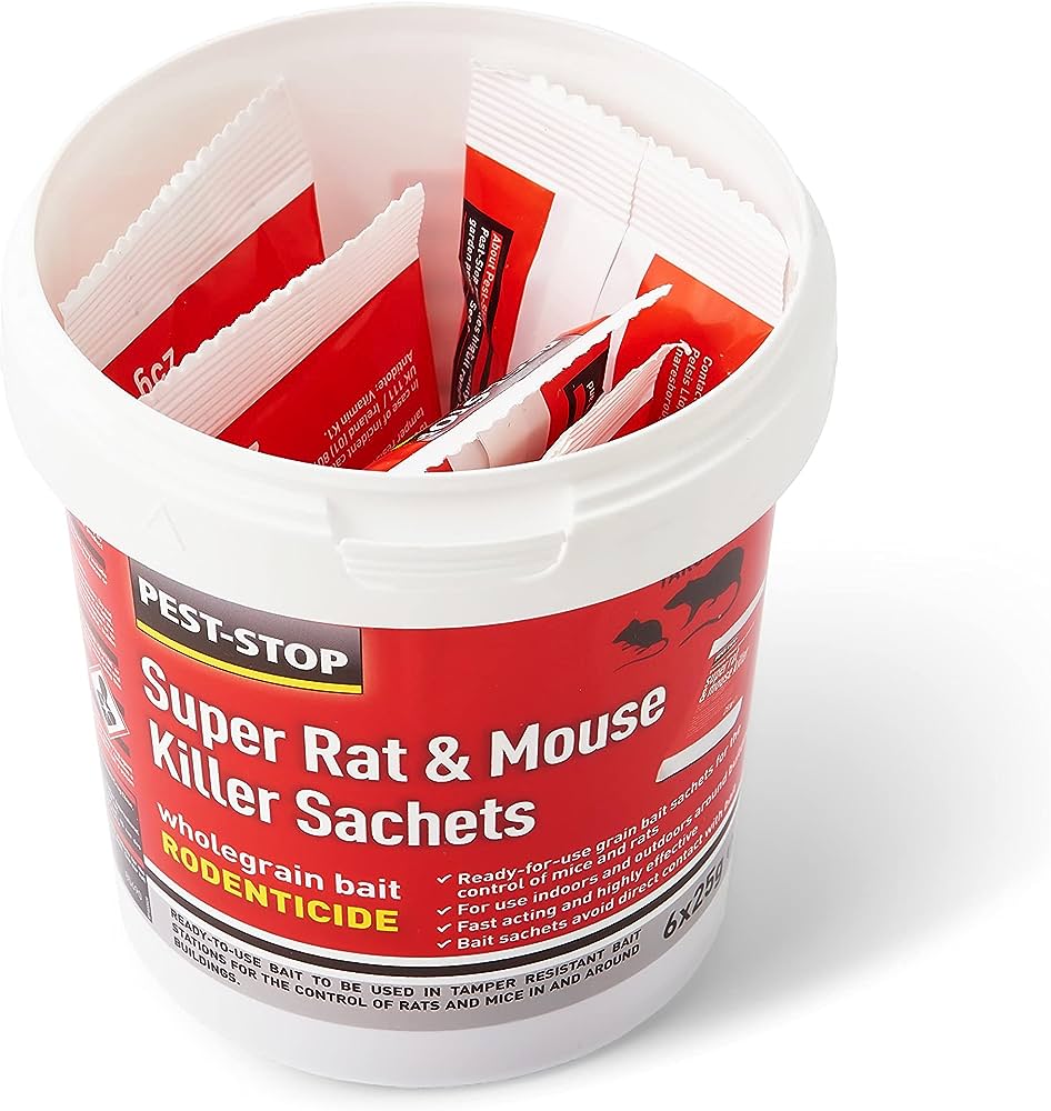 Pest-Stop Super Mouse and Rat Killer Fast Poison Wholegrain Bait 6 x ...