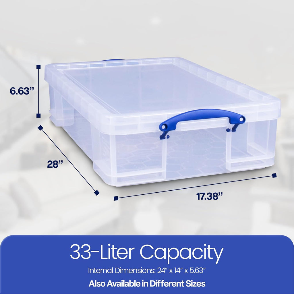 Really Useful Clear Plastic Storage Box 33 Litre - UK BUSINESS SUPPLIES ...