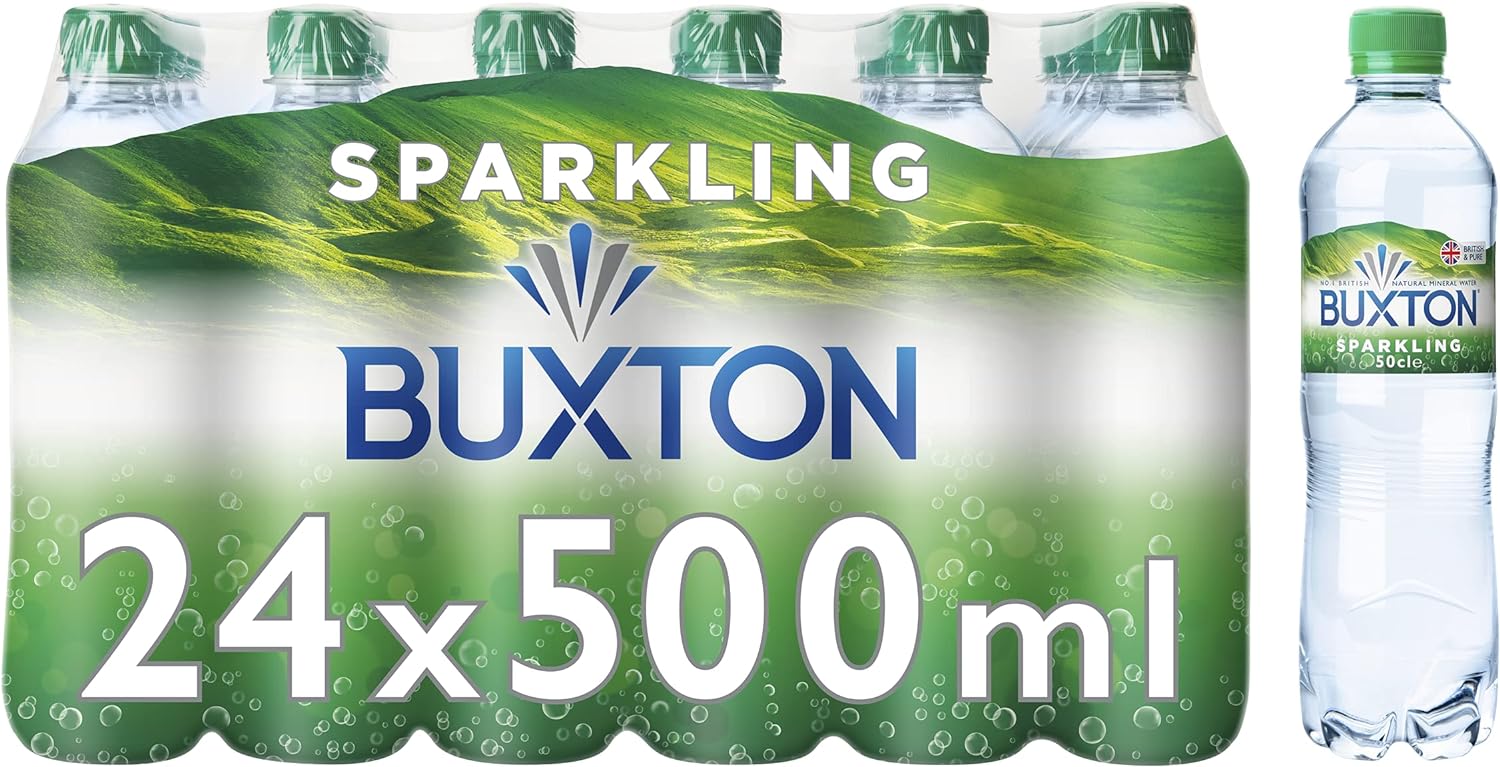 Buxton Sparkling Mineral Water 50cl Plastic Bottles (Pack of 8) - UK ...