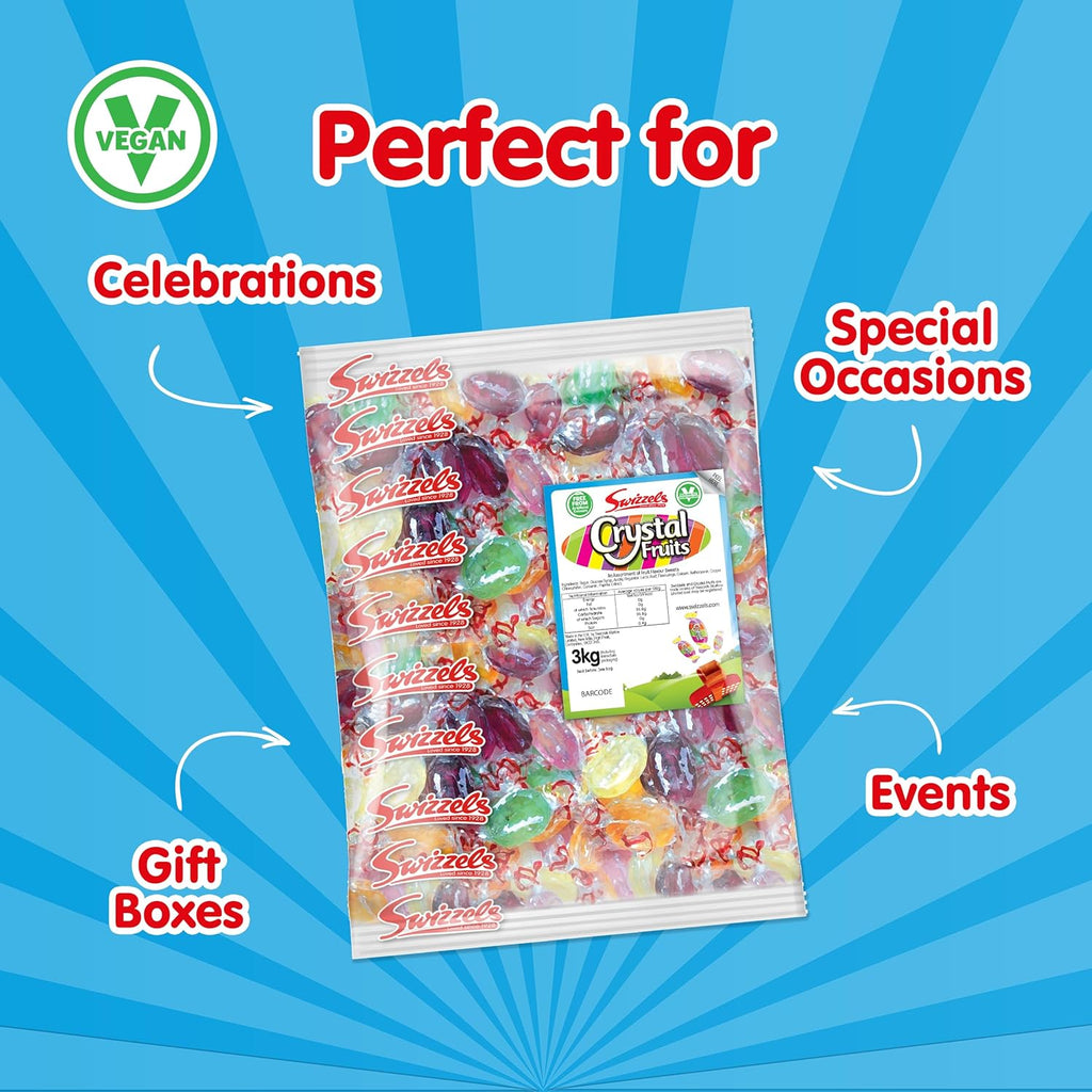 Swizzels Crystal Fruits 3kg | Bulk Bag Boiled Fruit Sweets – UK ...