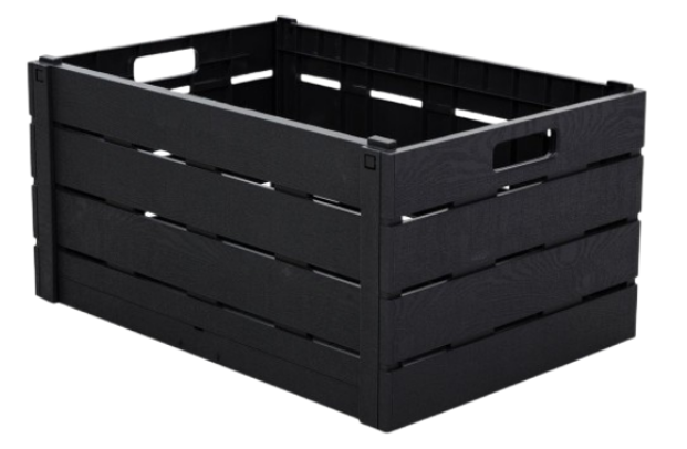 Strata Grey Wood Effect Folding & Stacking Crate 60 Litre - UK BUSINESS ...