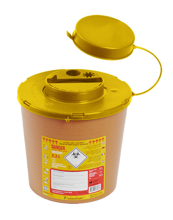 Woodsafe Sharps Bin 2 Litre Brown 2L – UK Business Supplies