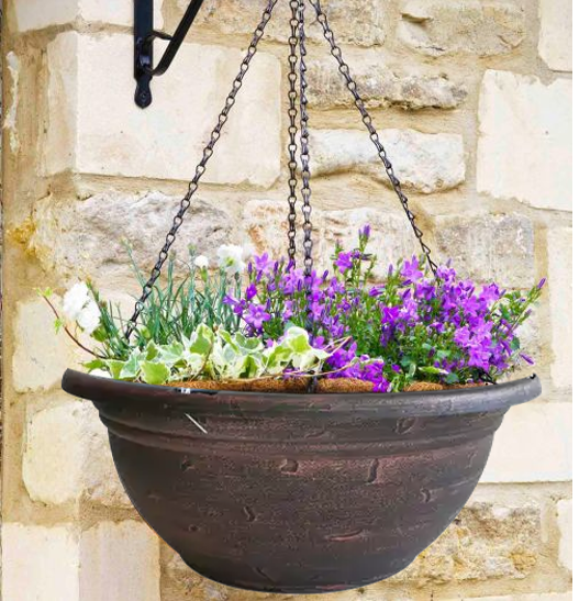 Fixtures Copper Effect Large Garden Hanging Basket 37cm x 20cm - UK ...