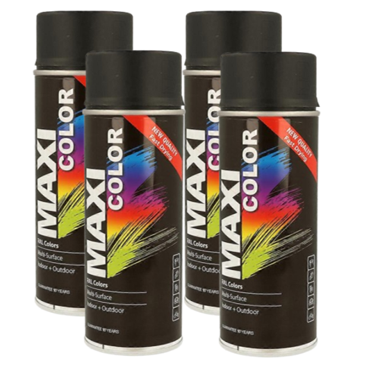 Maxicolor Quick Drying Spray Paint MATT Black 400ml | Full Case Offer ...