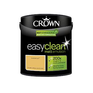 2.5L Crown Easy Clean Matt Emulsion Multi Surface Paint – Mustard Jar ...