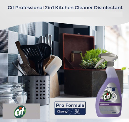 Cif Pro-Formula 2in1 Kitchen Cleaner Disinfectant Spray 750ml - UK ...