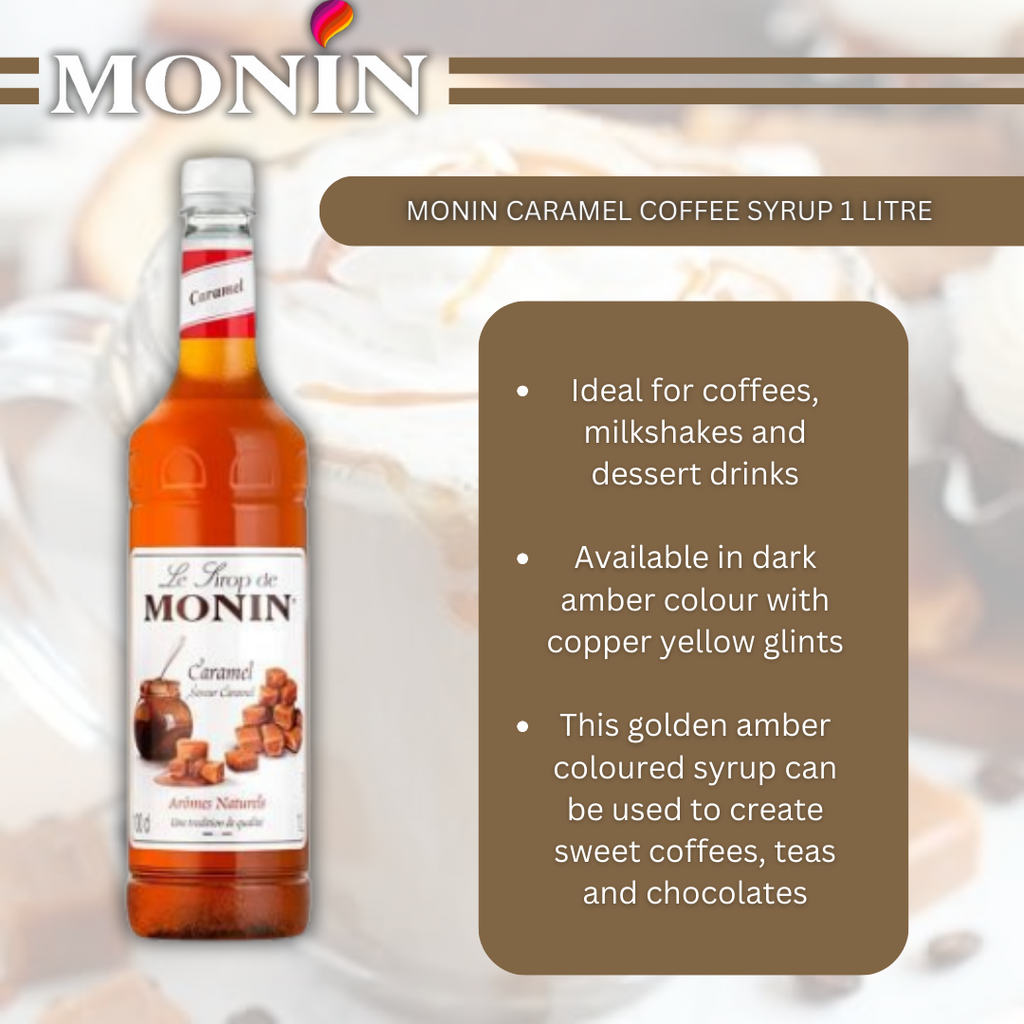 Monin Caramel Coffee Syrup 1 Litre (Plastic) - UK BUSINESS SUPPLIES ...
