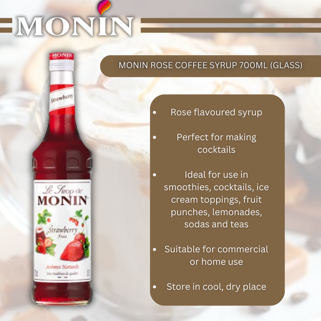 MONIN Strawberry / Fraise Coffee Syrup 700ml (Glass Bottle) - UK ...