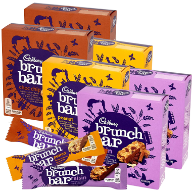 Cadbury Brunch 6 x Boxes {36 Bars} Peanut,Raisin & Choc Chip - UK ...