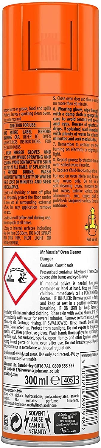 Oven Cleaner Hazard Symbols