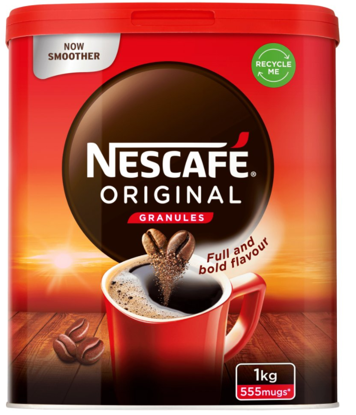 Nescafe Original Coffee Granules Tin 1kg {Large 555 Cups} - UK BUSINESS ...