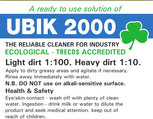 UBIK 2000 Universal Cleaner Concentrate, 5L by Janit-X - UK BUSINESS ...