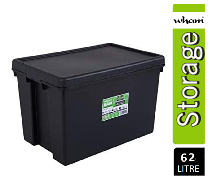 Wham Bam Black Recycled Storage Box 62 Litre - UK BUSINESS SUPPLIES ...