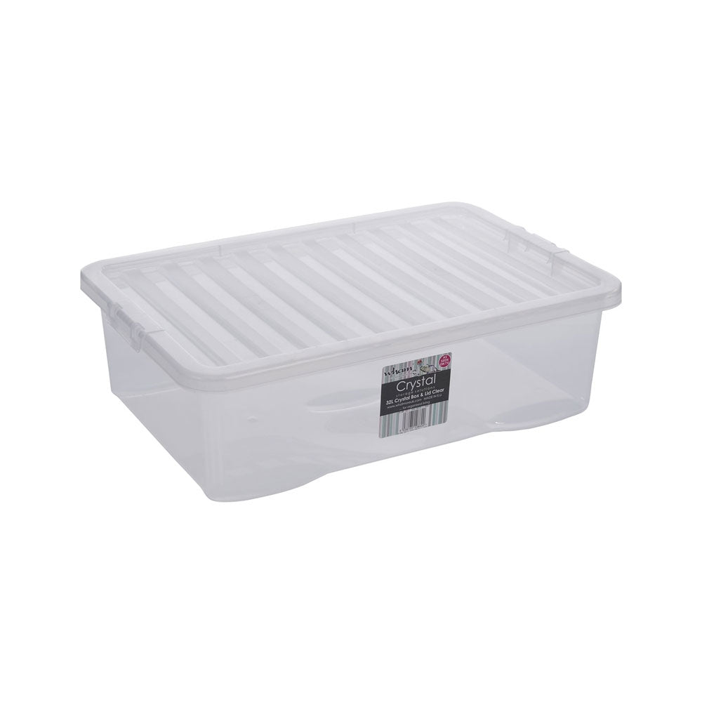 Wham Crystal Clear Plastic Storage Box 32 Litre - UK BUSINESS SUPPLIES ...
