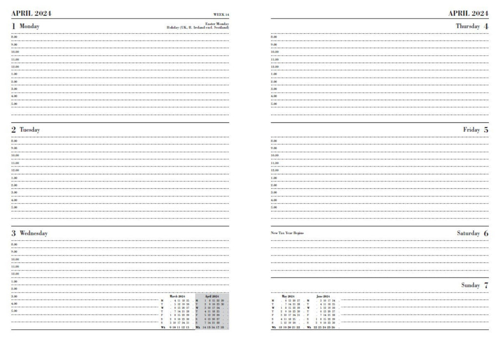 ValueX Academic A4 Week To View Diary 2023/2024 Black A43E Black - UK ...